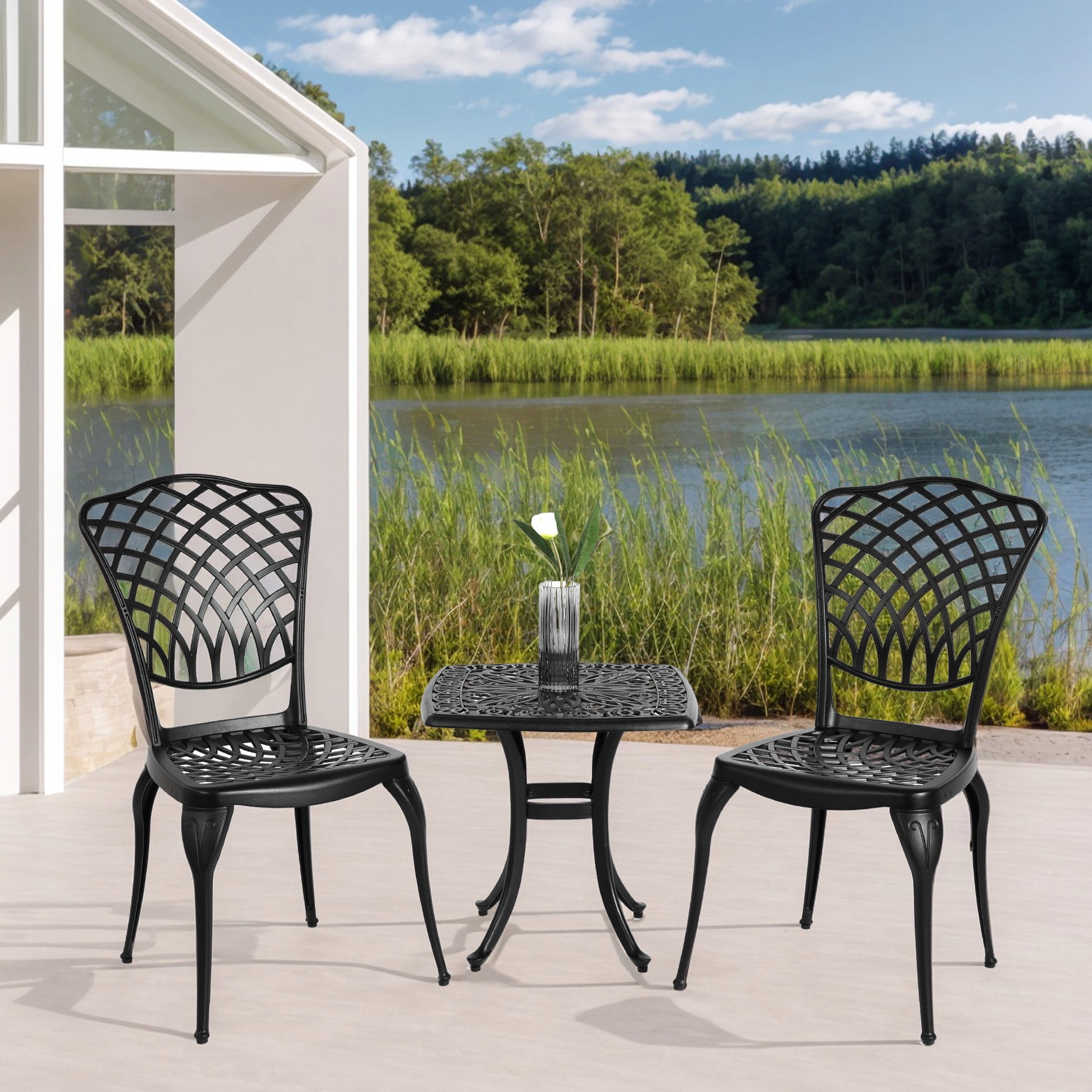 2 Chairs 1 Table | Adjustable Foot Caps & Comfortable | Balcony, Porch ...