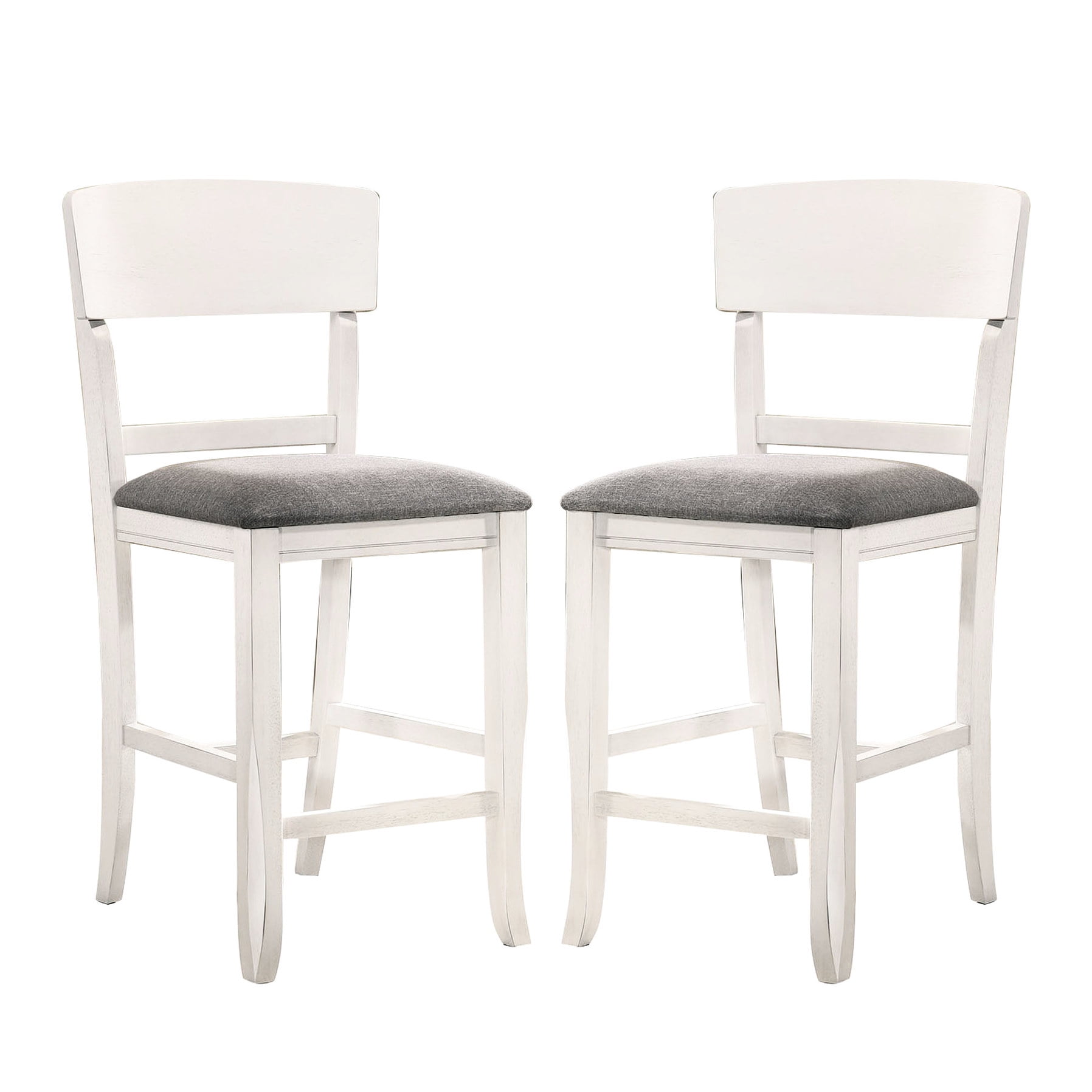 2 Chairs in a Box, Gray Accent - Curved Back and Footrest - Dining Room ...
