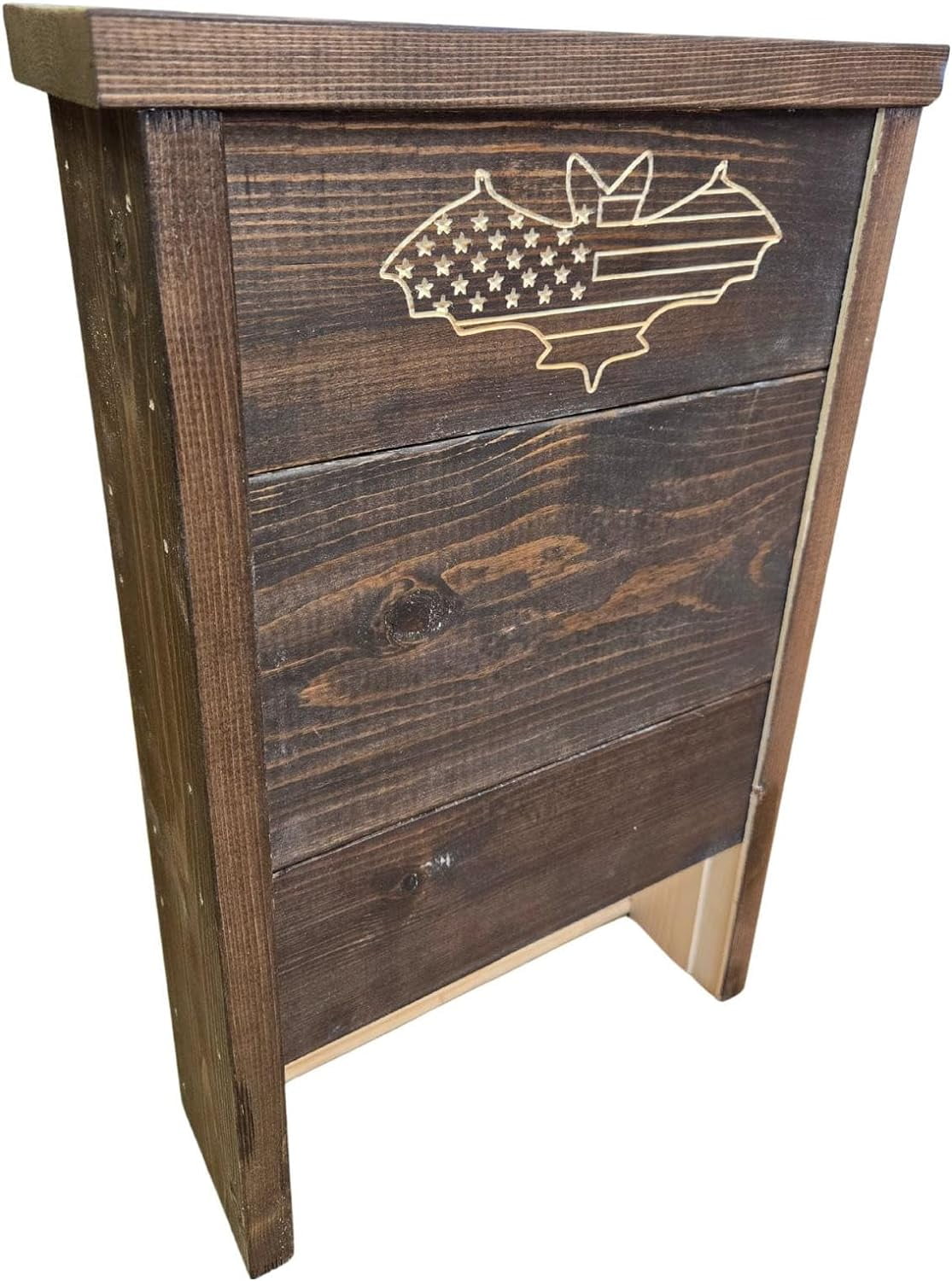 2 Chamber Bat Box, Brown Stained Pine Bat House, Easy-to-Install Wooden ...