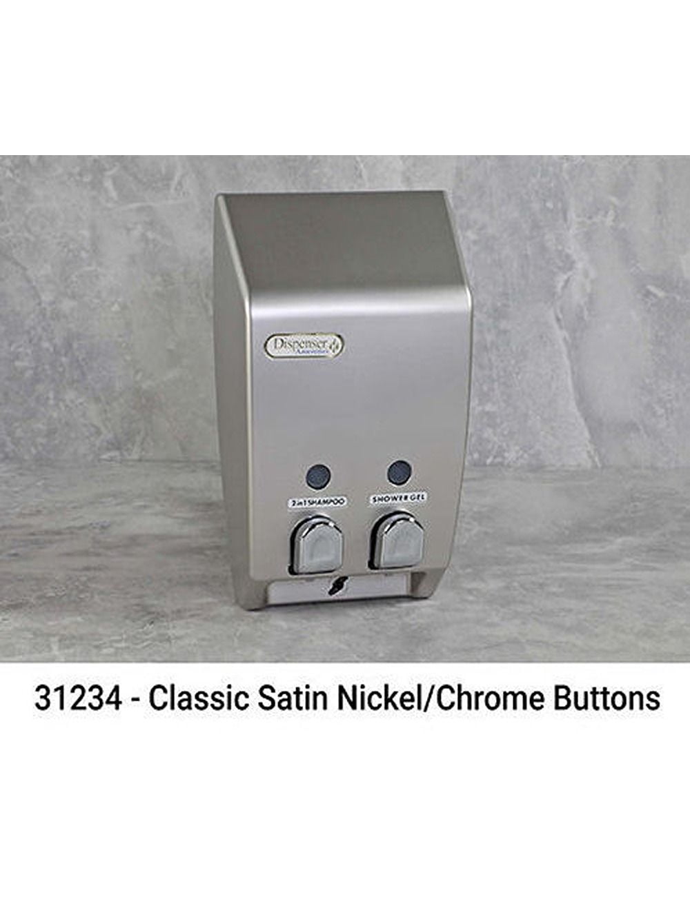 CLASSIC Liquid Bath Amenities Dispenser 2-Chambers color Satin Silver ...