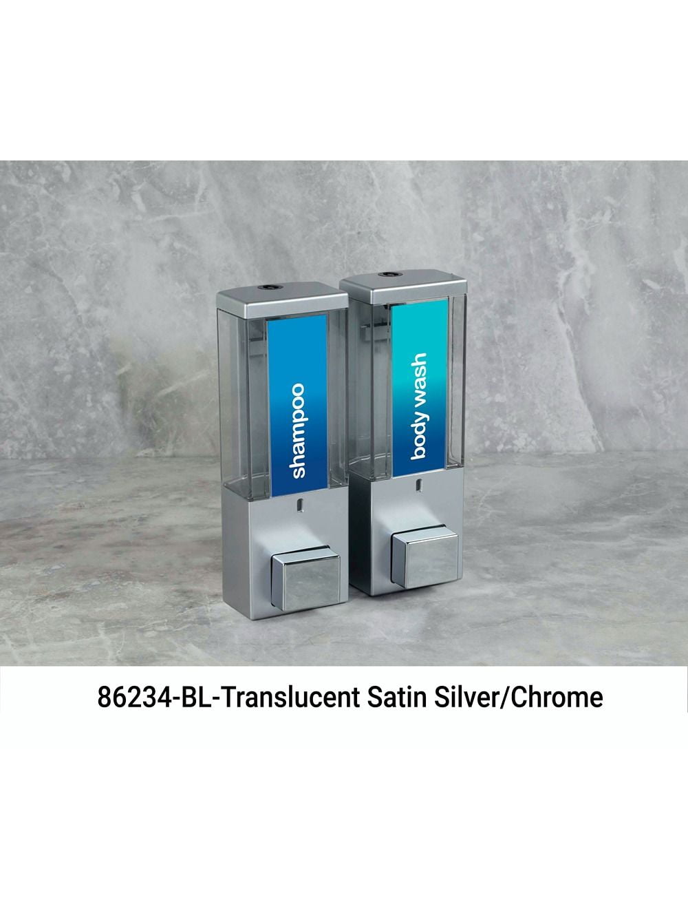 iQon Liquid Bath Amenities Dispenser 2-Chambers color Satin Silver ...