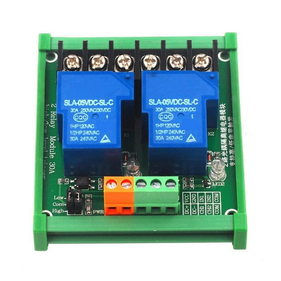 2 Channel 30amp Relays Module High Low Levels Starts Optocoupler ...