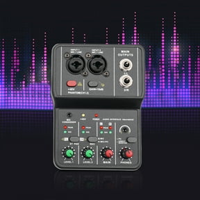 4-Channel Audio Mixer with Bluetooth/USB & 48V Phantom Power – XLR ...
