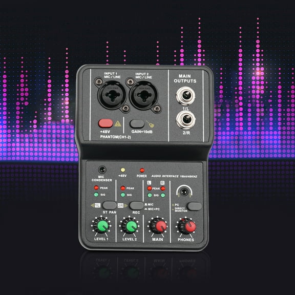 4-Channel Audio Mixer with Bluetooth/USB & 48V Phantom Power – XLR ...