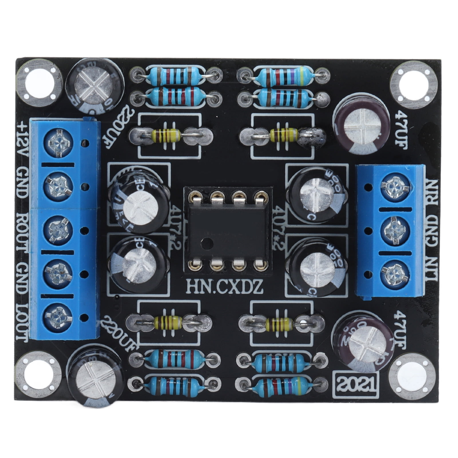 2 Channel Audio Preamplifier Board Single Power Car Speaker Preamp ...