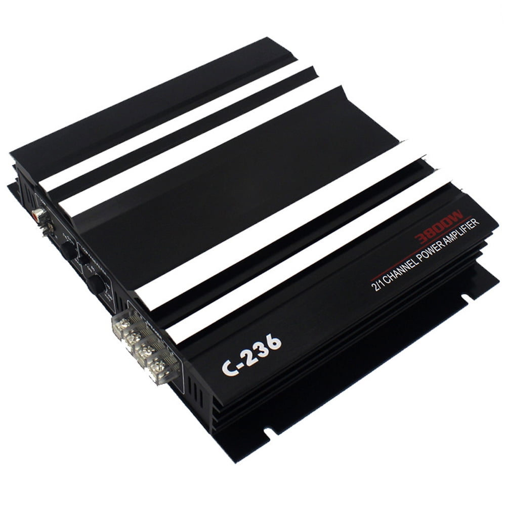 2-Channel Car Audio Amplifier 3800W High-Power Amp. Two-Way Stereo ...