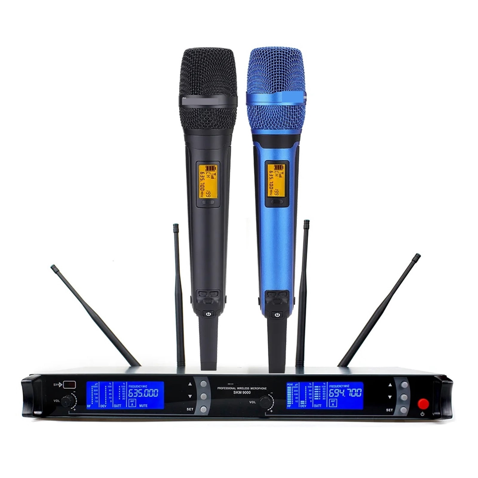 2 Channel Handheld Dynamic Wireless Microphone System DJ Karaoke Game ...