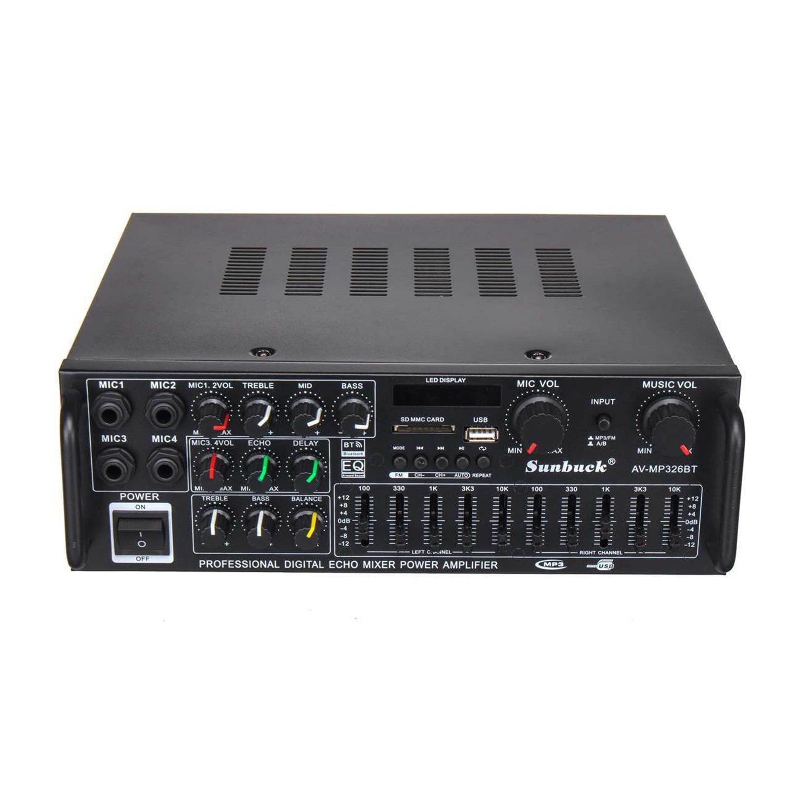 2 Channel Home Bluetooth Amplifiers Home Car Audio Stereo Subwoofer ...