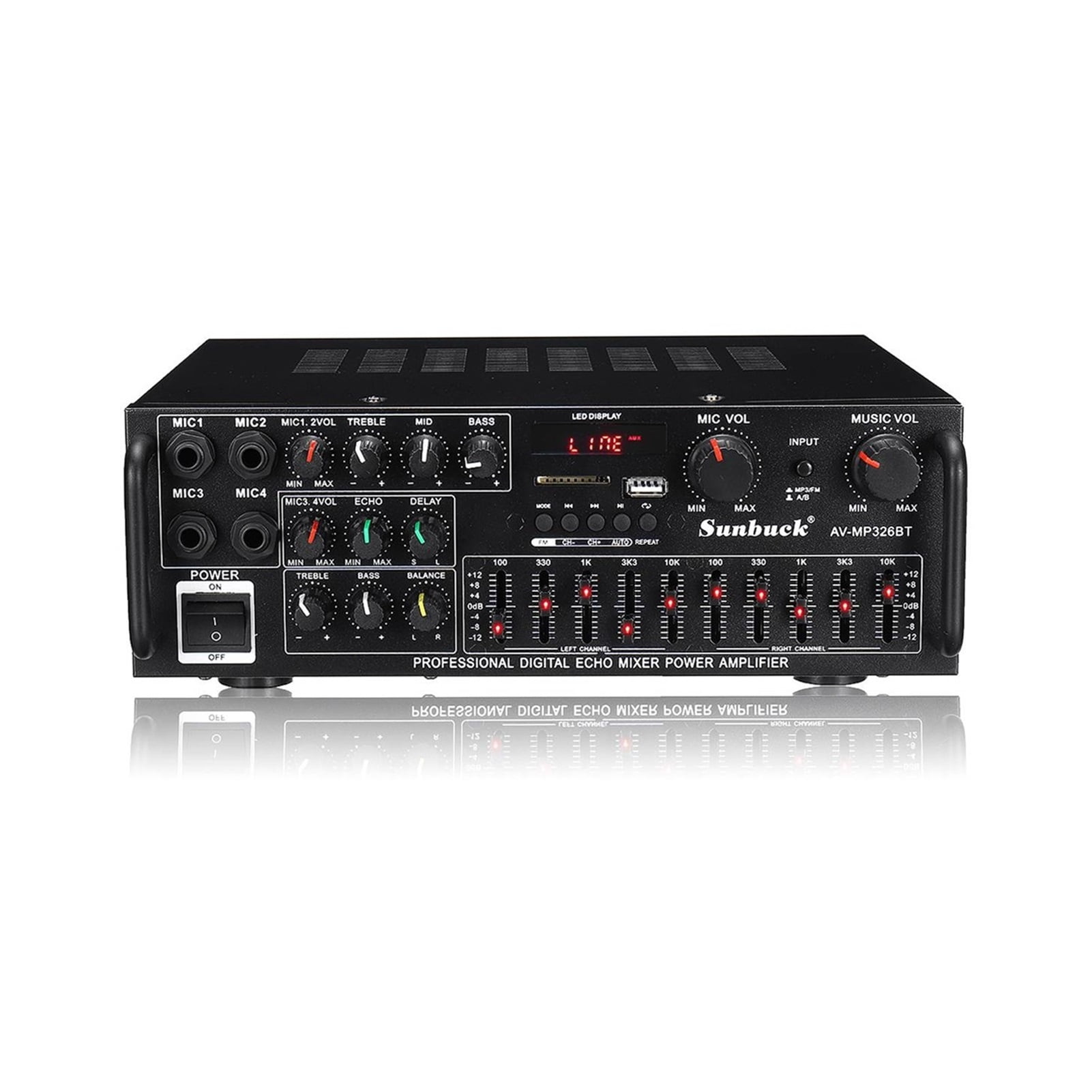 2 Channel Home Bluetooth Amplifiers Home Car Audio Stereo Subwoofer ...