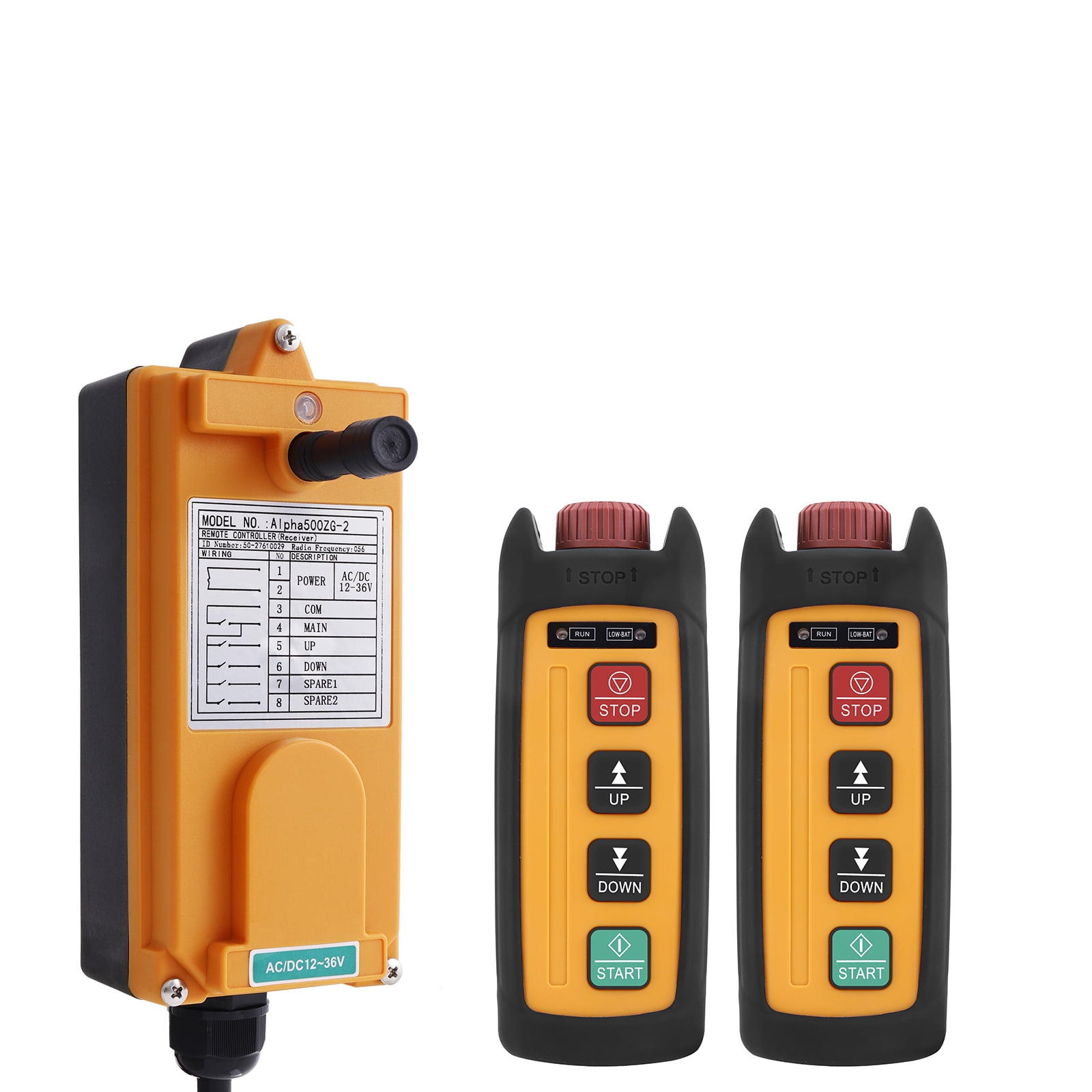 2 Channel Mini Industrial Wireless Crane Radio Remote Control 110V for ...