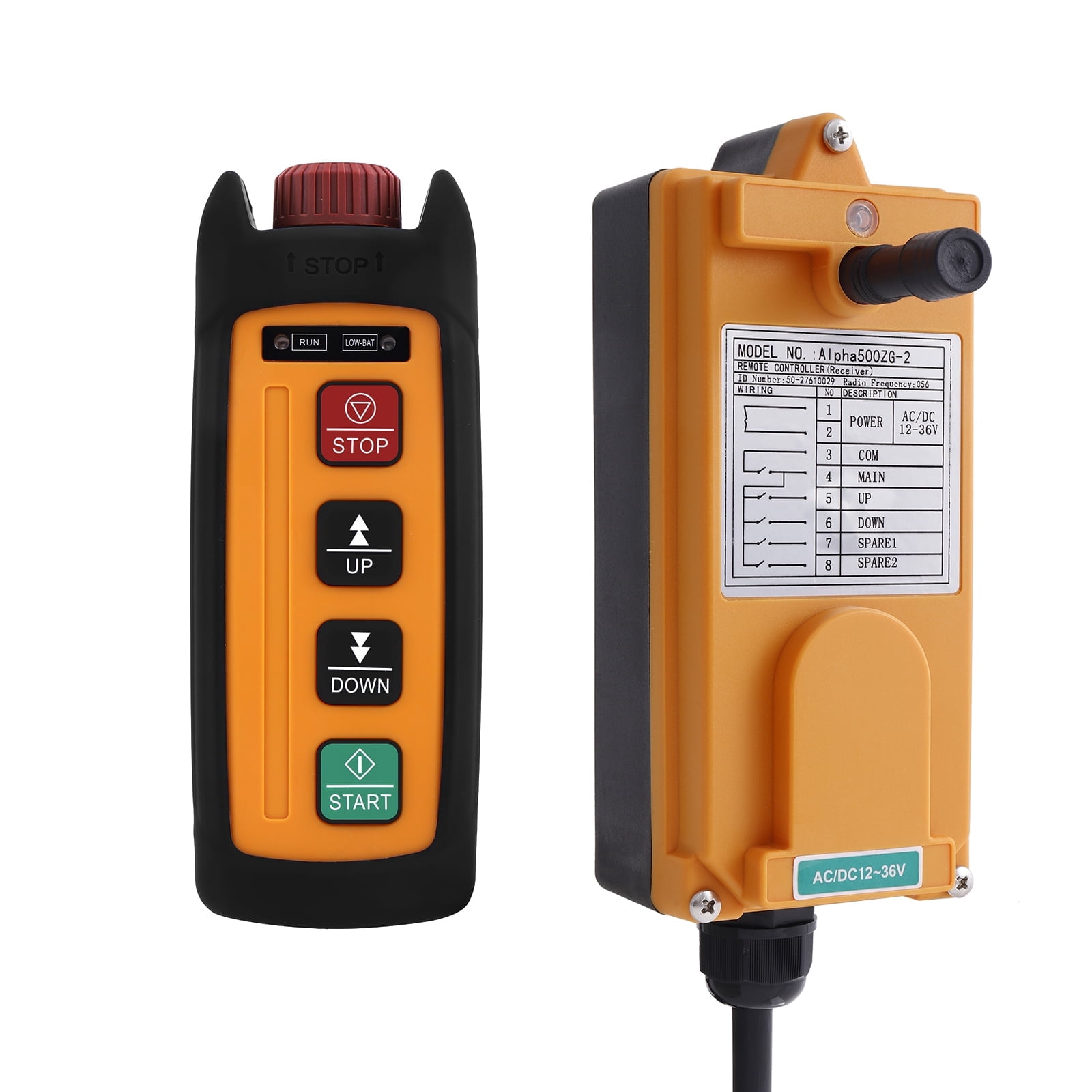 2 Channel Mini Industrial Wireless Crane Radio Remote Control 220V DC ...