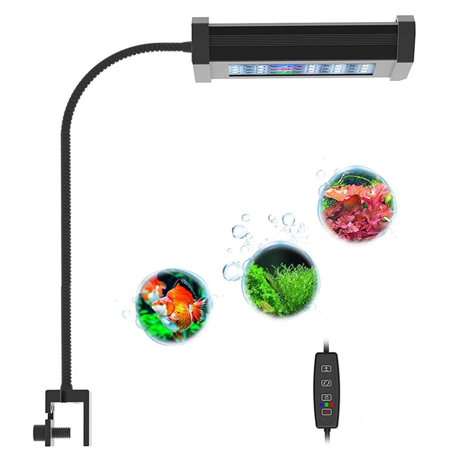 2-Channel Timer Dimmer Freshwater Small Fish Tank Light 6500K With ...