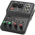 2 Channels Audio Mixer, Professional Sound Board USB 48V Power Small ...