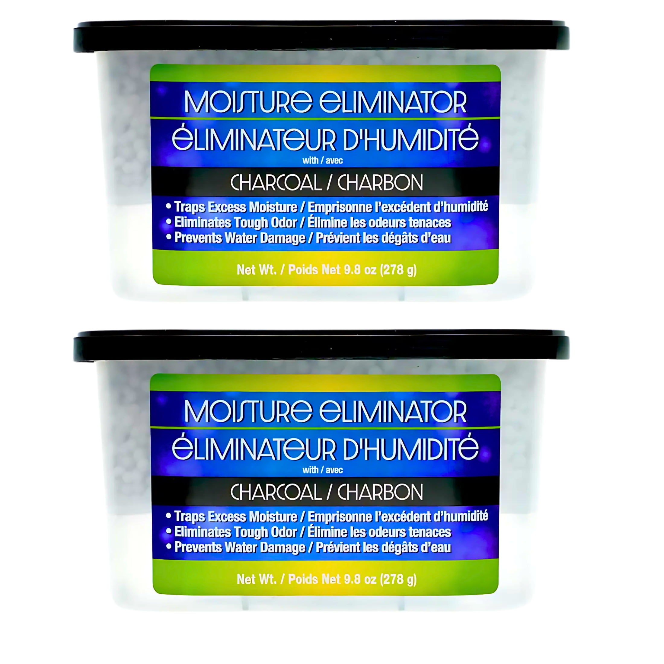 (2) Charcoal Moisture Eliminator, 9.8 oz Odor Absorber Humidity Control ...
