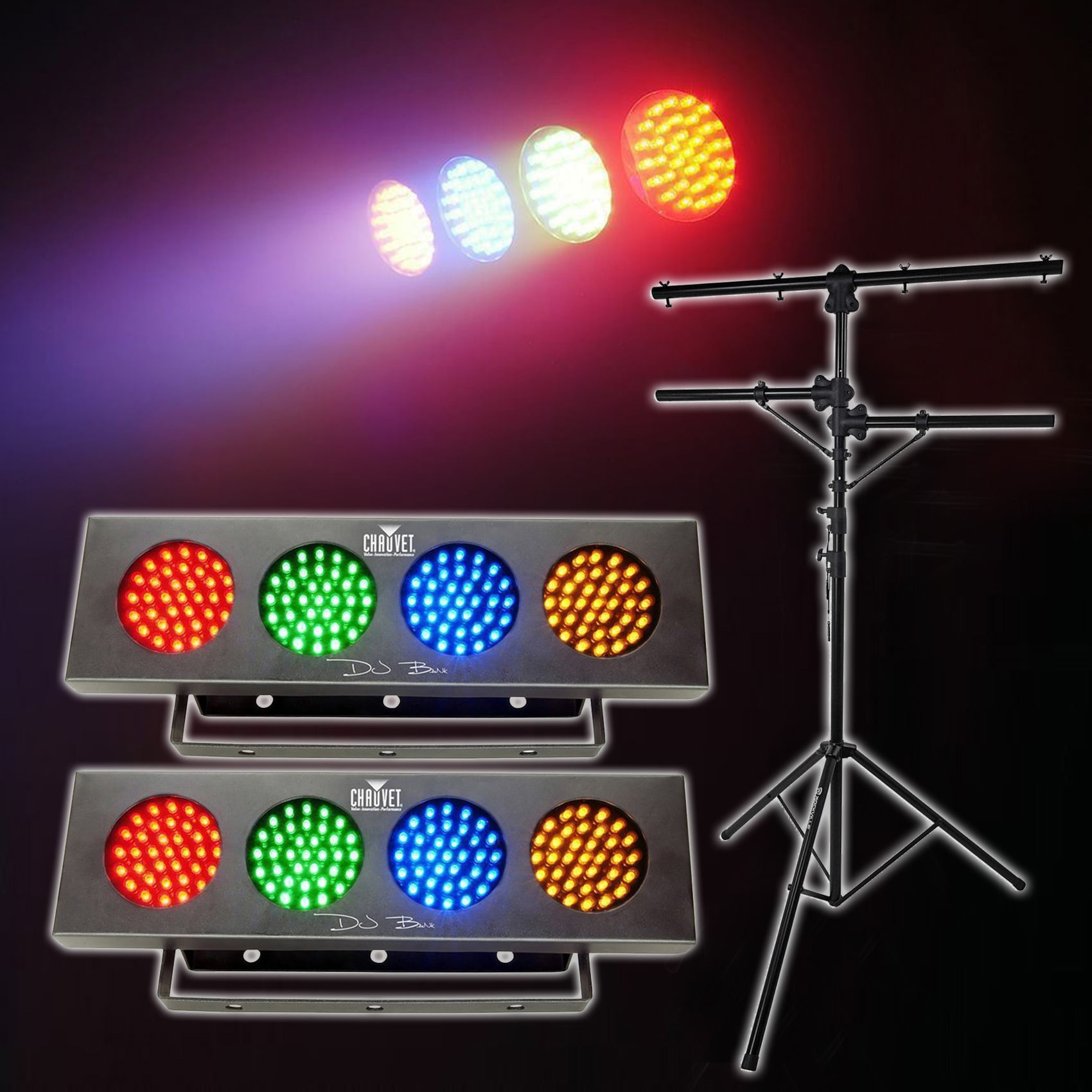 2 Chauvet DJ BANK Party Lights w/Automated Sound Activated Programs ...