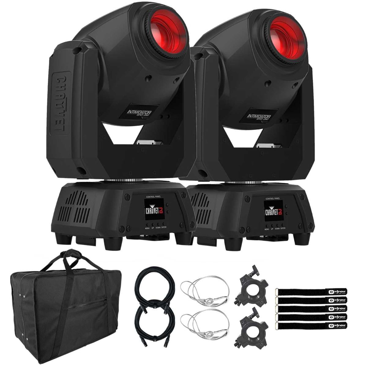 (2) Chauvet DJ Intimidator Spot 260X 75W LED Moving Heads with Carrying ...