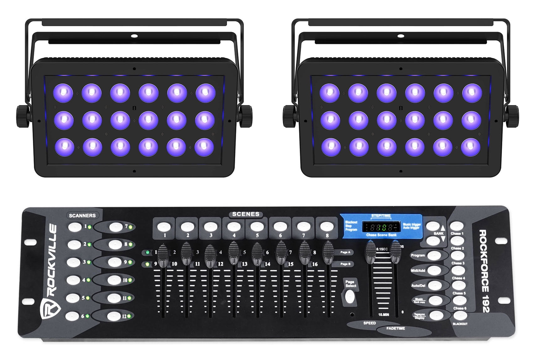 (2) Chauvet DJ LED Shadow 2 ILS Black Lights w/Eye Candy Effects+DMX ...