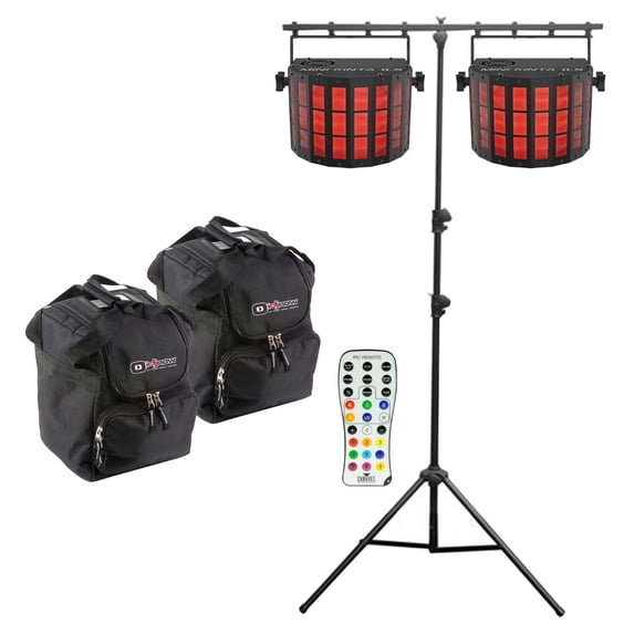 (2) Chauvet DJ MINIKINTAILS ILS Mini LED Effect Lights with Lighting T ...
