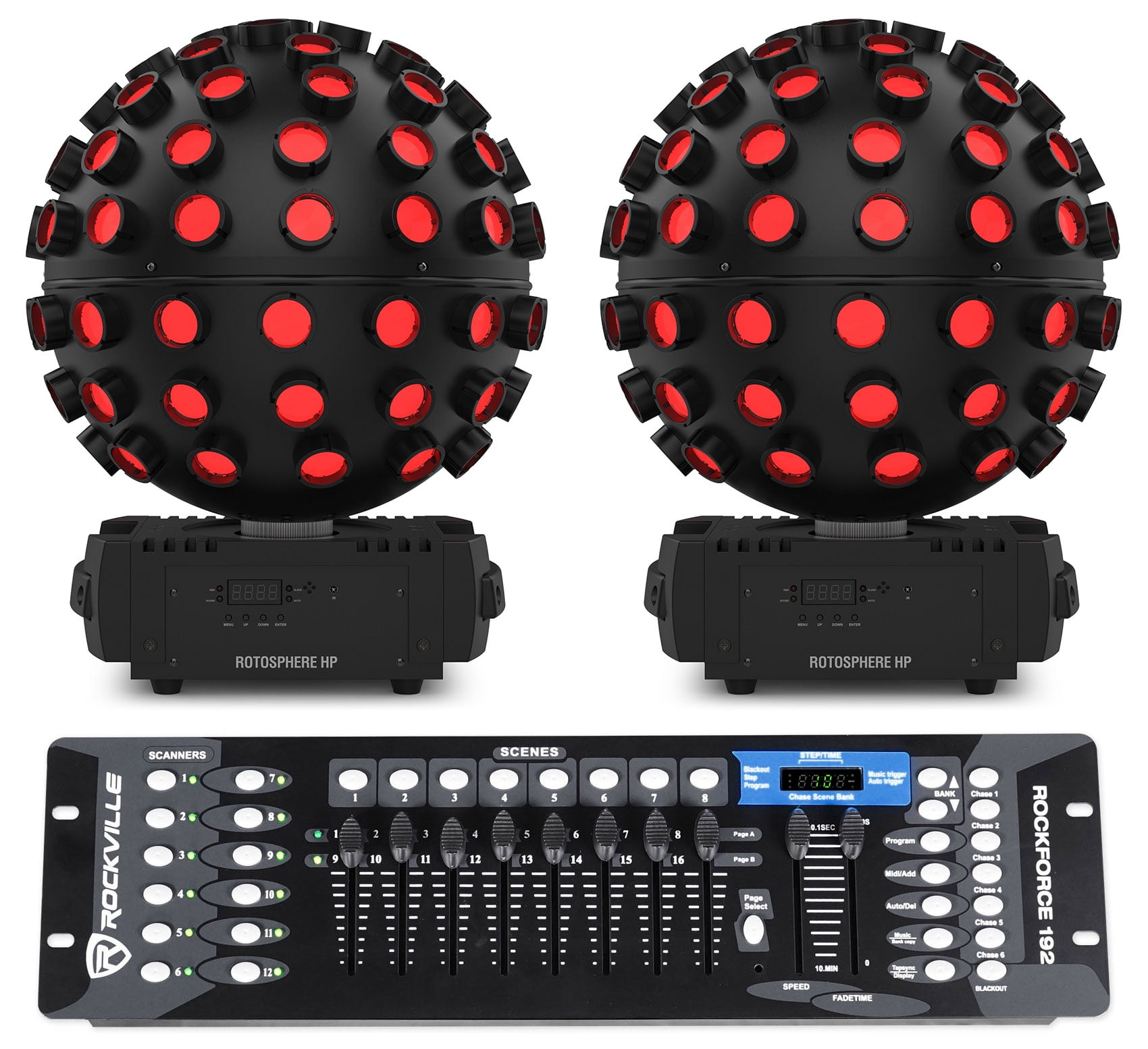 Chauvet DJ Rotosphere HP LED Mirror Ball Simulators with DMX Controller ...
