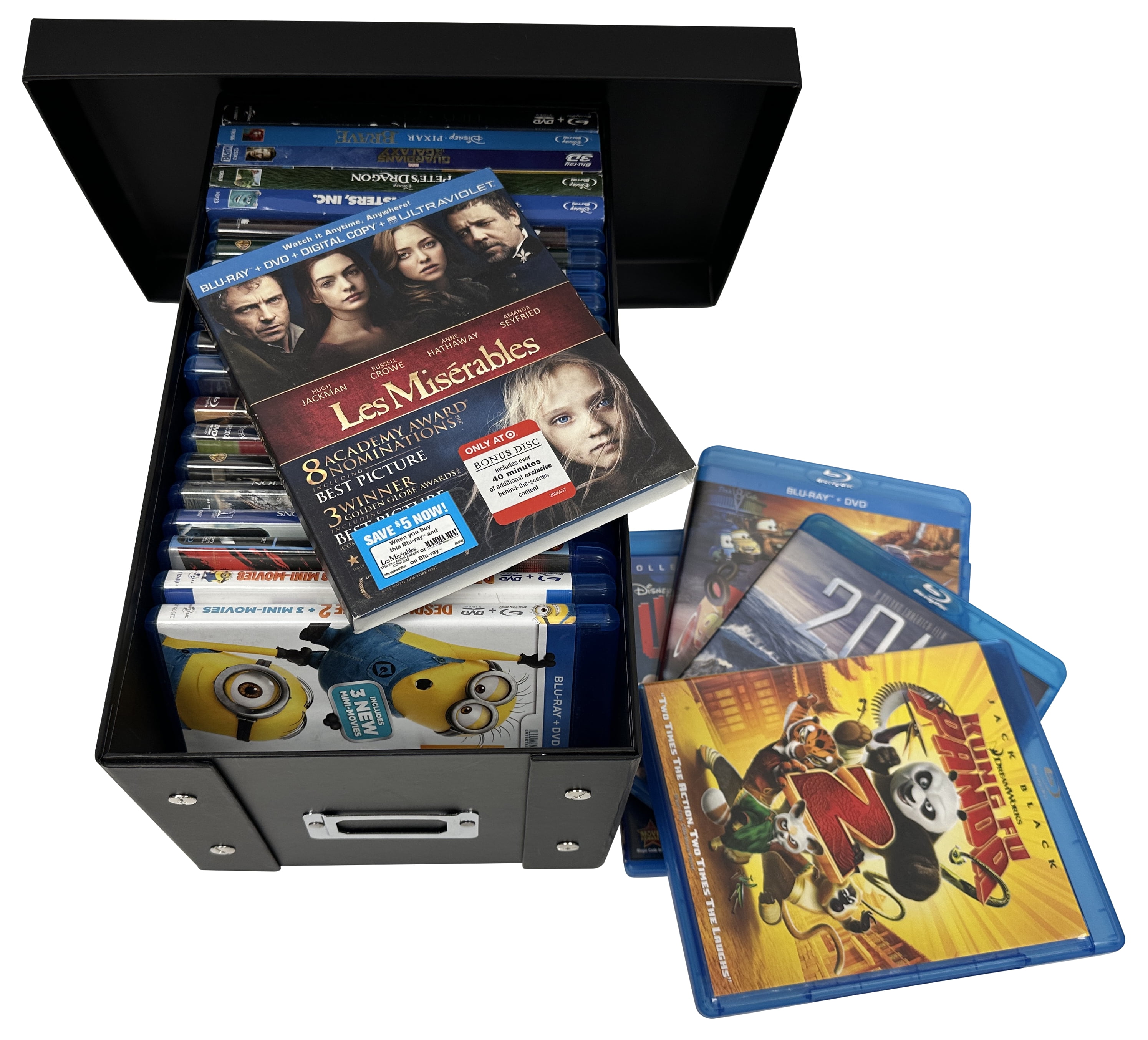 2 CheckOutStore Black Blu-ray Cases Storage Box (Holds 25 Cases ...