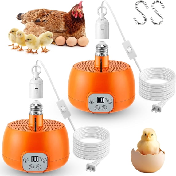 2 Chicken Coop Heater, Timing Heat Lamp for Chickens, Temperature ...