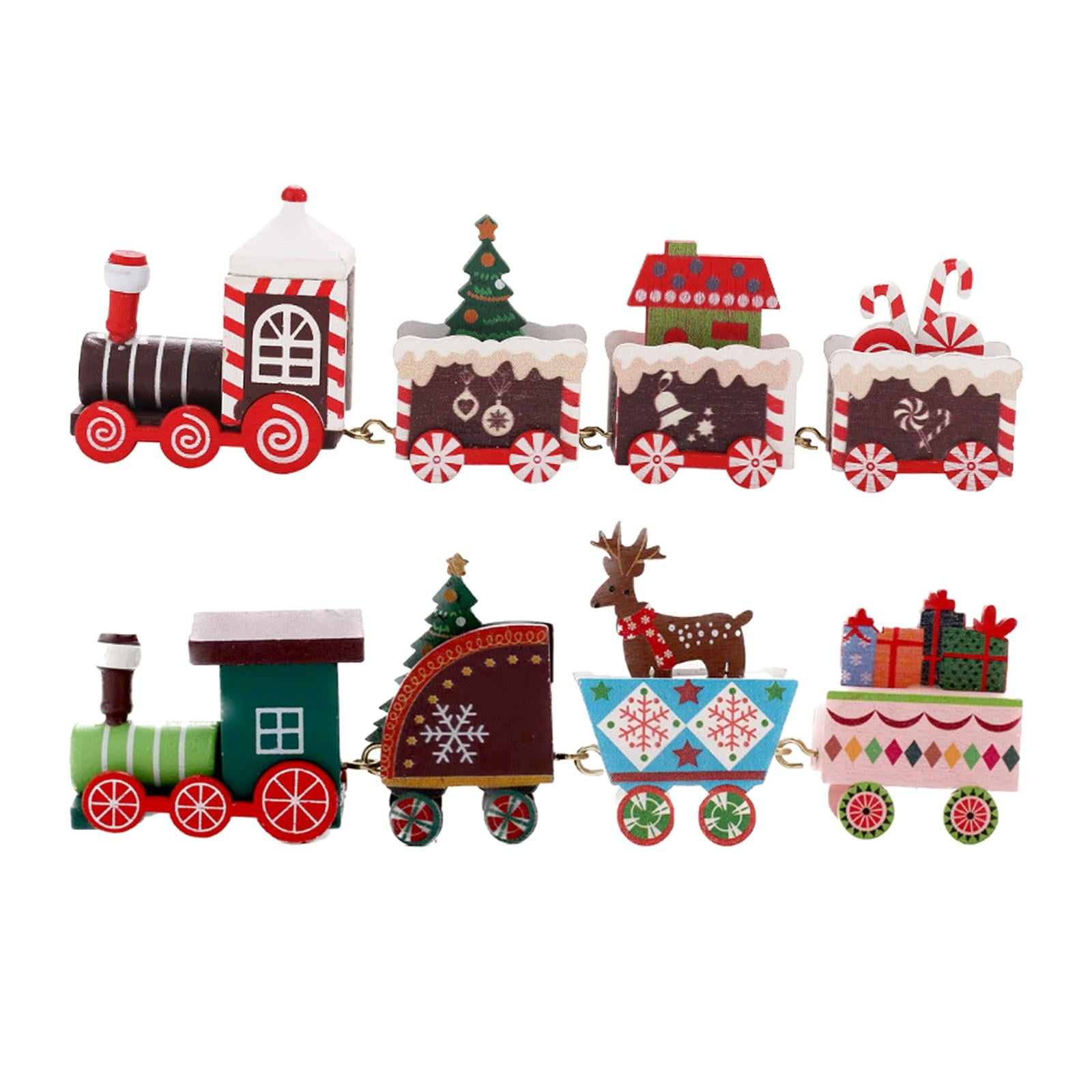 2 Christmas Wooden Train Train Decor Set for Outdoor Desktop - Walmart.com