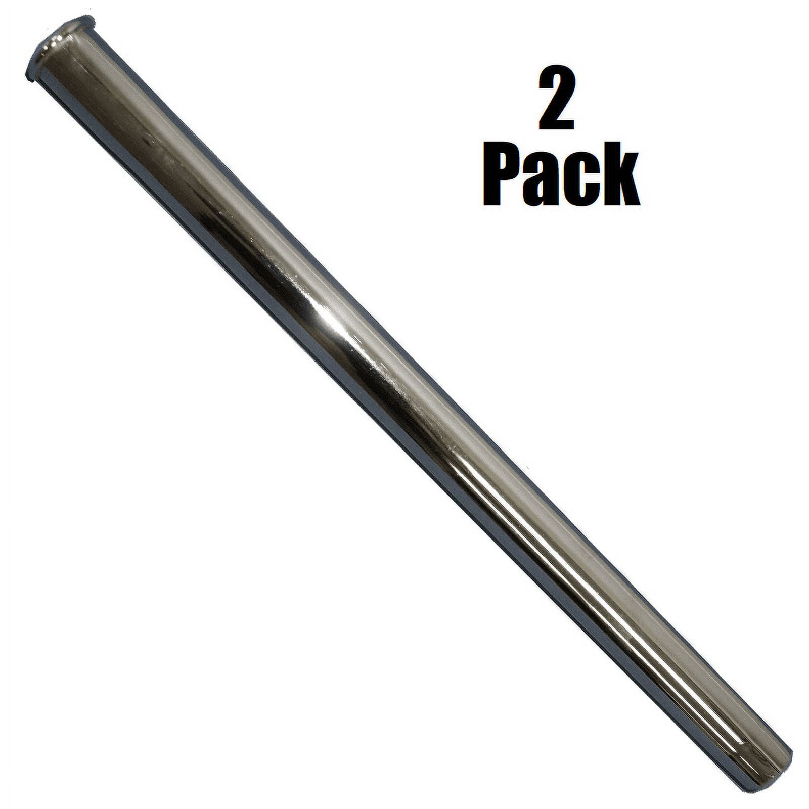 (2) Chrome Metal Wand Tube 1-1/4" Wands 19" Vacuum - Walmart.com