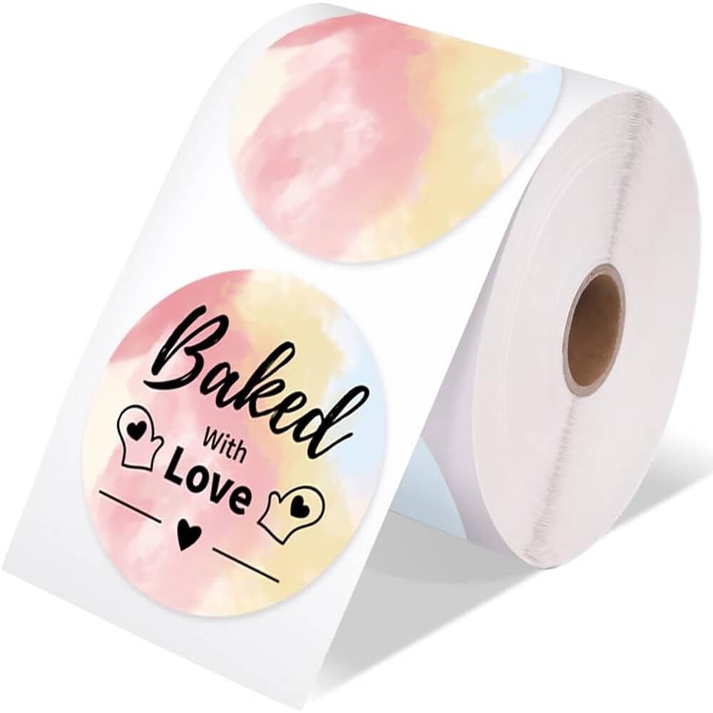 2'' Circle Thermal Labels, Self-Adhesive Round Direct Sticker Labels ...