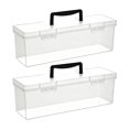 2 Clear Card Storage Boxes With Secure Latches Perfect For Sports ...