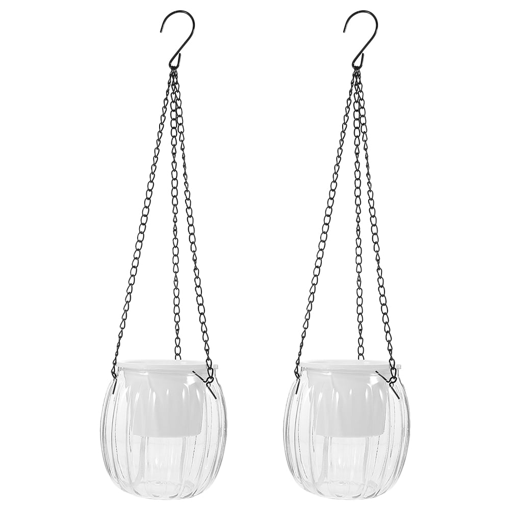2pcs Self Watering Hanging Planters with Drainage Hole and Chain for ...