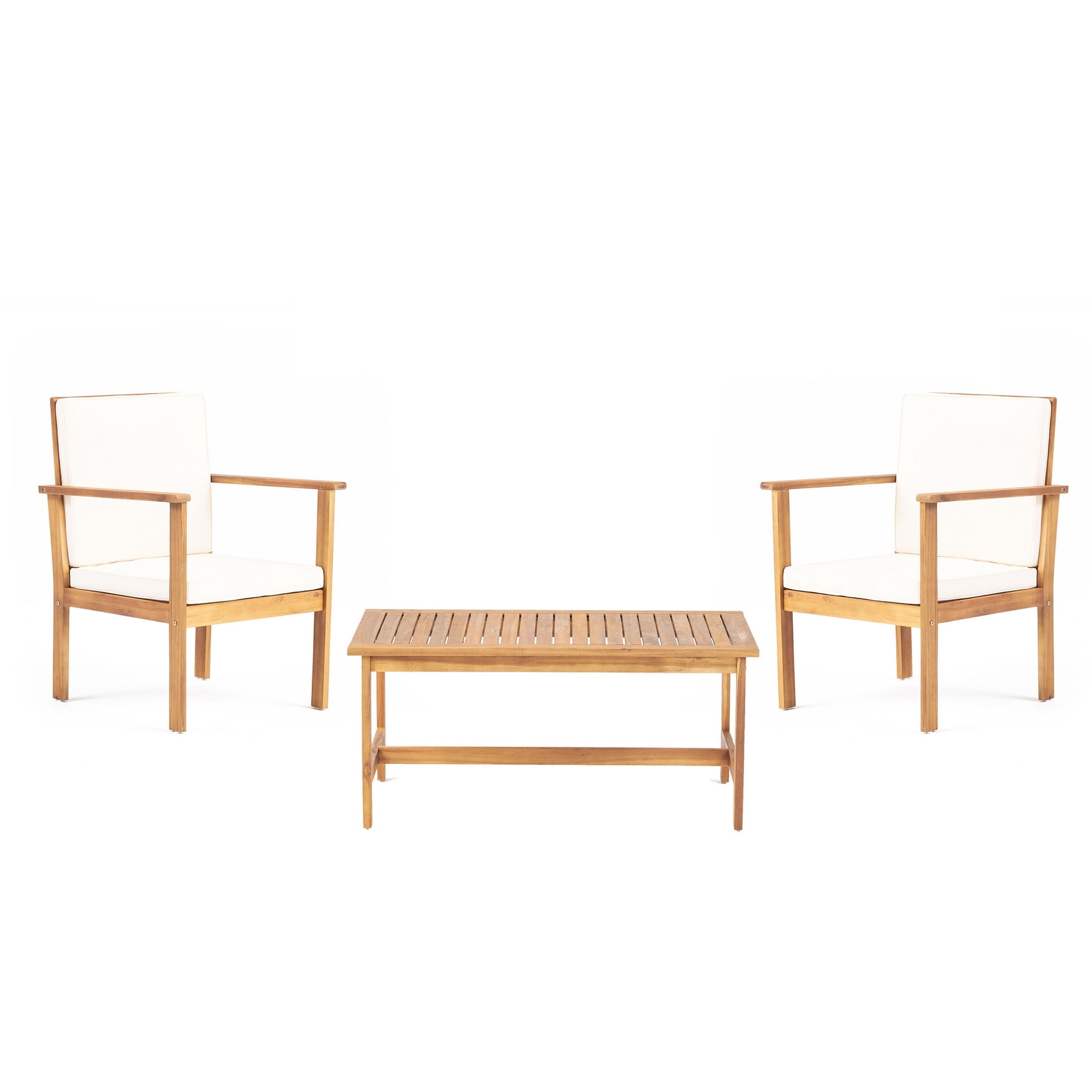 2 Club Chair & Table, Brown Wood, Chair 24.5" x 25" x 33.75", Table 40 ...