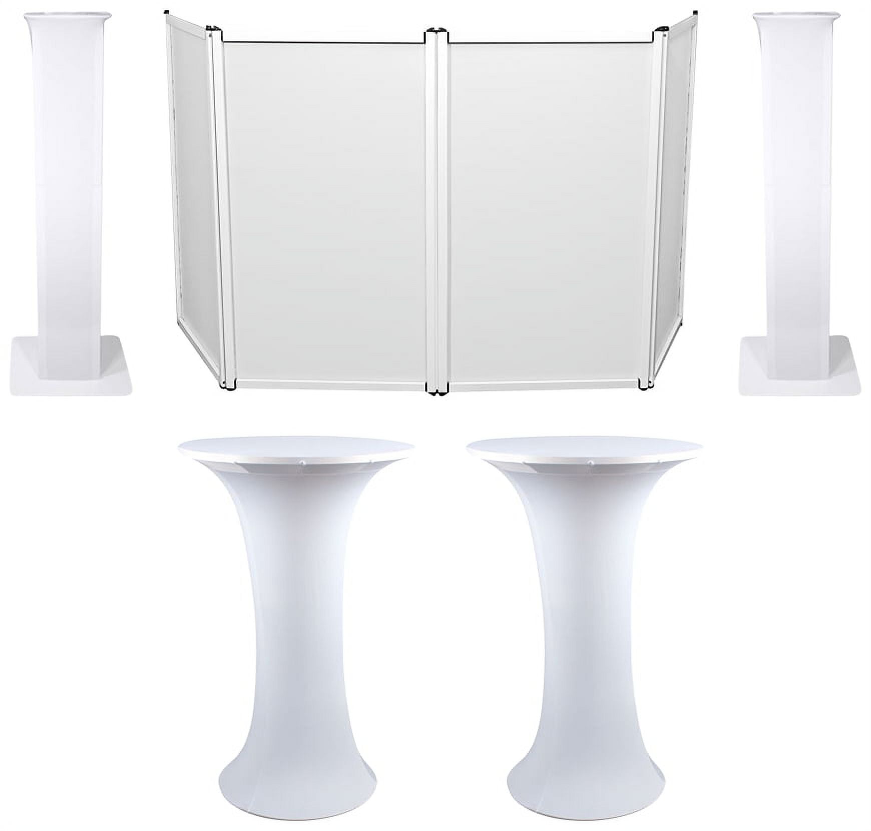 (2) Club Scene Highboy Tables w/White Scrim+Carry Bag+DJ Facade+(2 ...