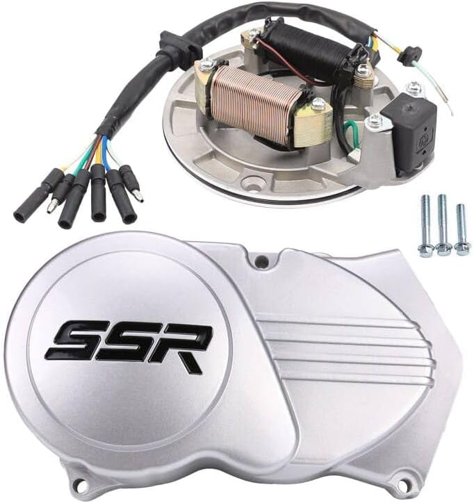 2 Coil Stator Magneto Flywheel w/Left Engine Cover 50cc 70cc 90cc 110cc ...