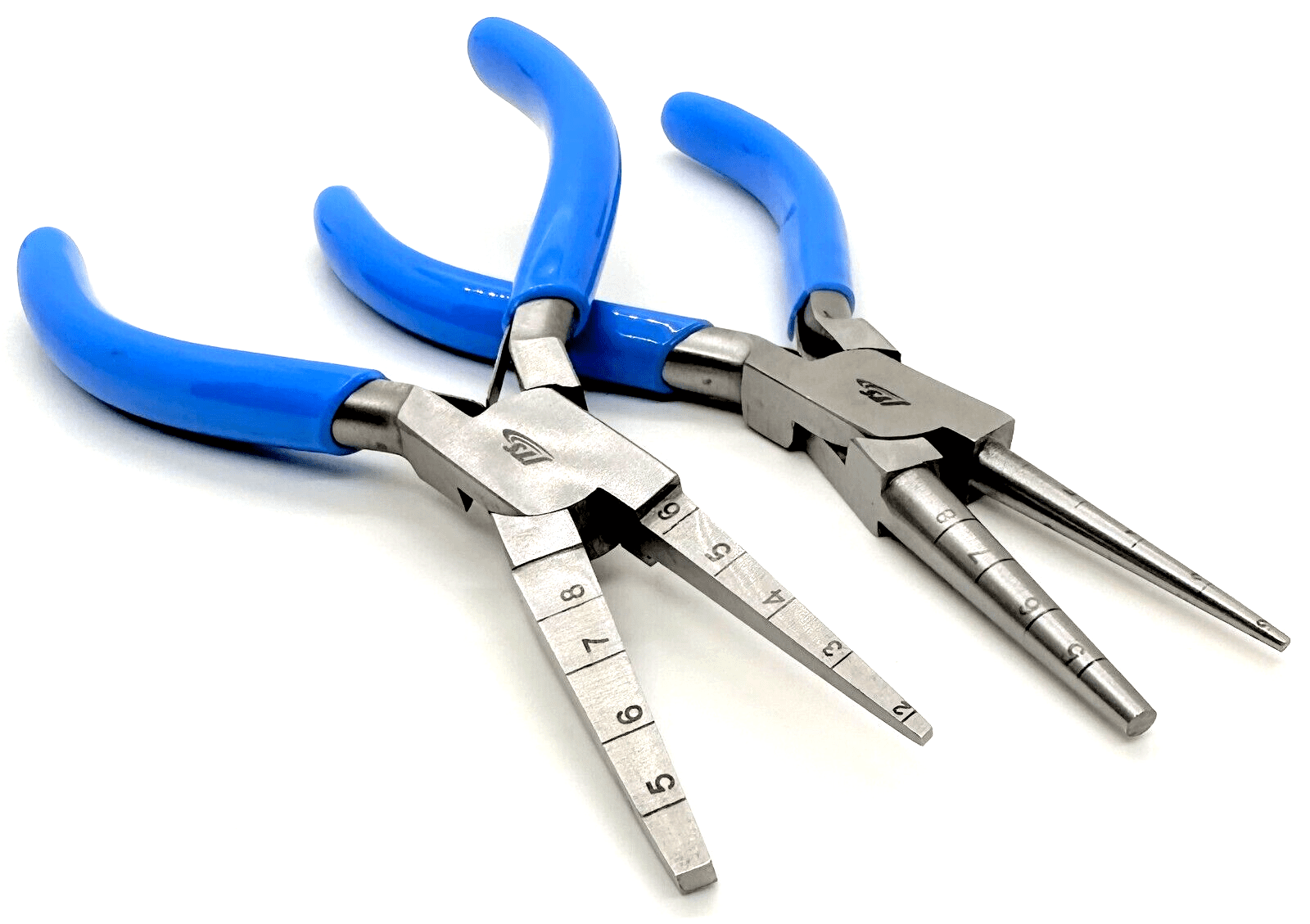 2 Coiling Pliers 2mm to 8mm Precision Round & Square Nose Wire Looping ...