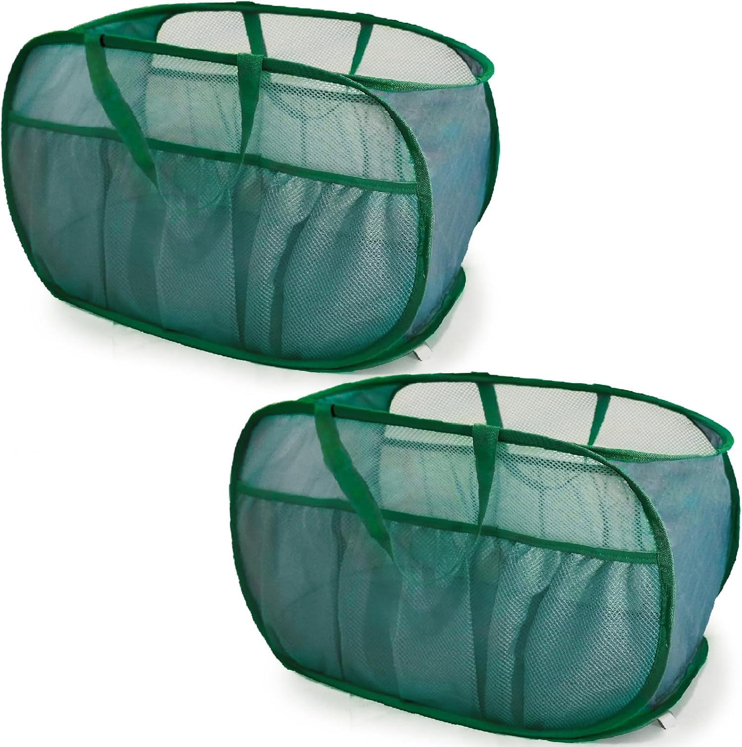 2 Collapsible Laundry Baskets, Pop Up Laundry Hamper with Convenient ...