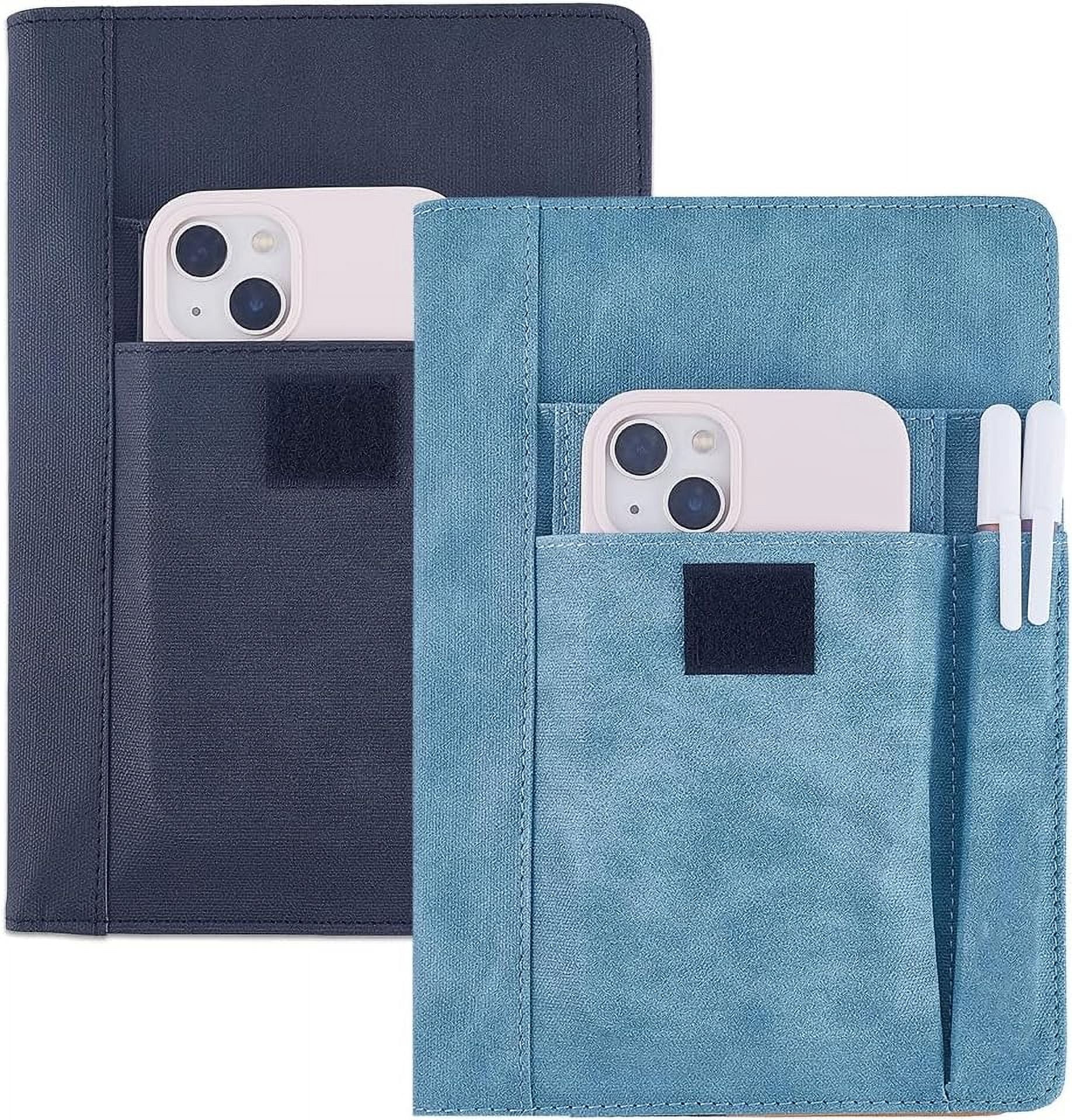 2 Color Book Cover PU Leather Waterproof Book Sleeve Cyan Black ...