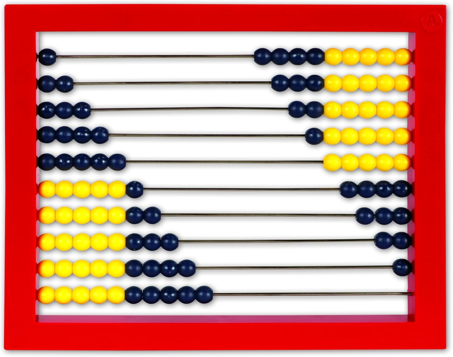 2-Color Desktop Abacus for Kids - Red Frame, Color-Coded Math Toy ...