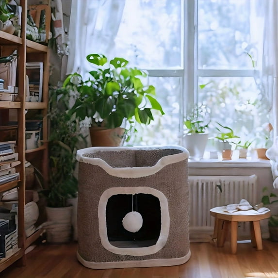 2-Color Foldable Multi-Level Cat Tree Tower with Top Bed - Walmart.com