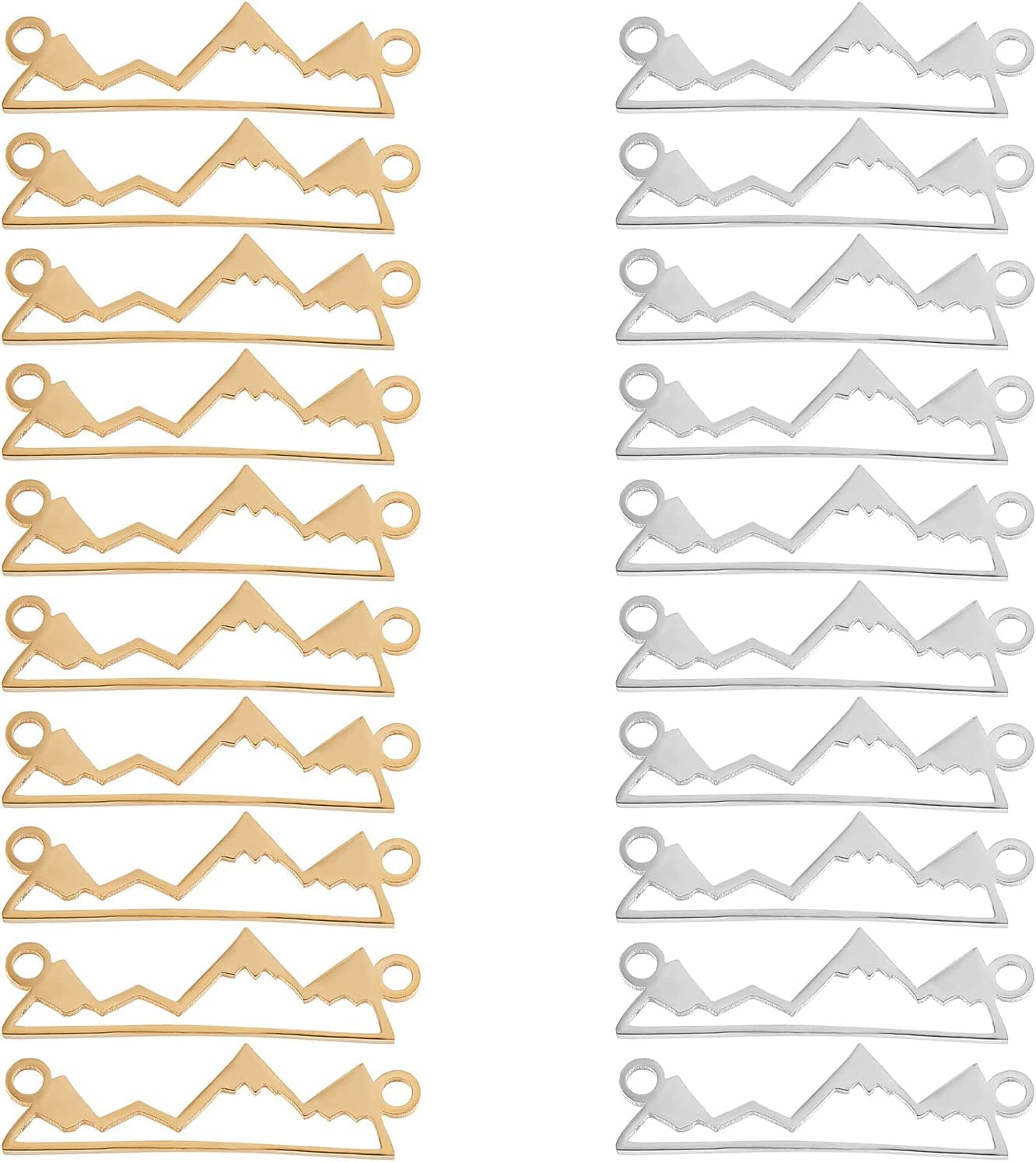 2 Color Mountain Cloud Wave Stainless Steel Links Connectors Link Charm ...