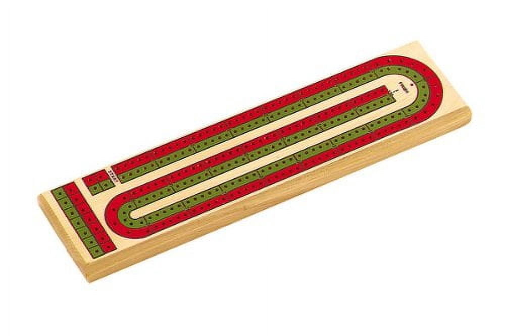2 Color Track Wooden Cribbage Board with Pegs & Storage Compartment ...