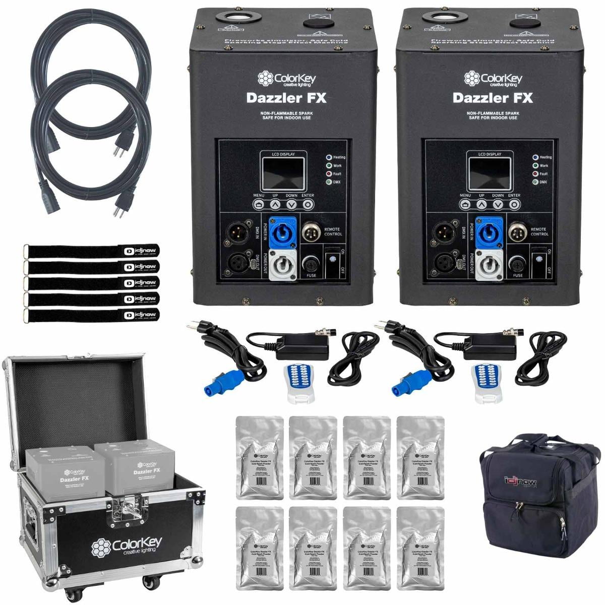 (2) ColorKey CKU-7700 Black Dazzler FX Cold Spark Machines with Spark ...