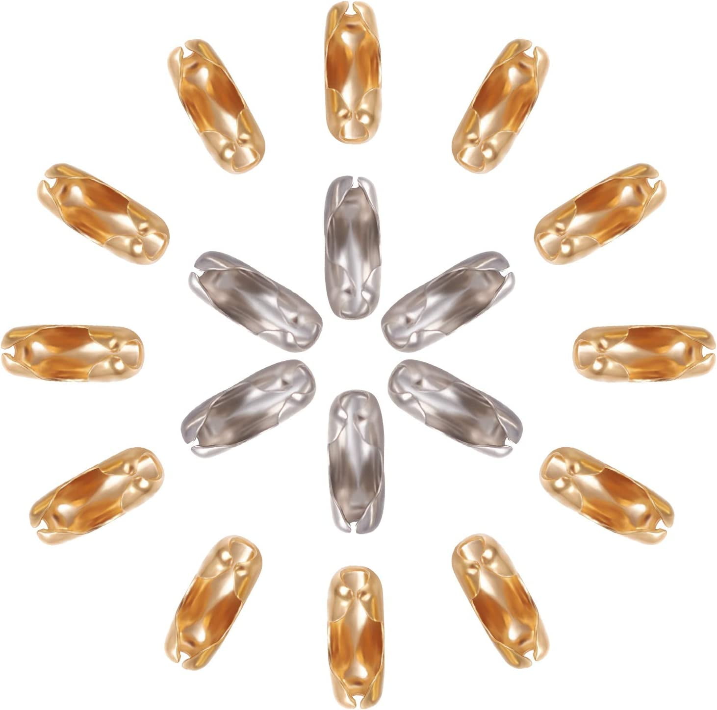 2 Colors 120pcs Stainless Steel Ball Chain Connectors Fit for 2.4mm ...