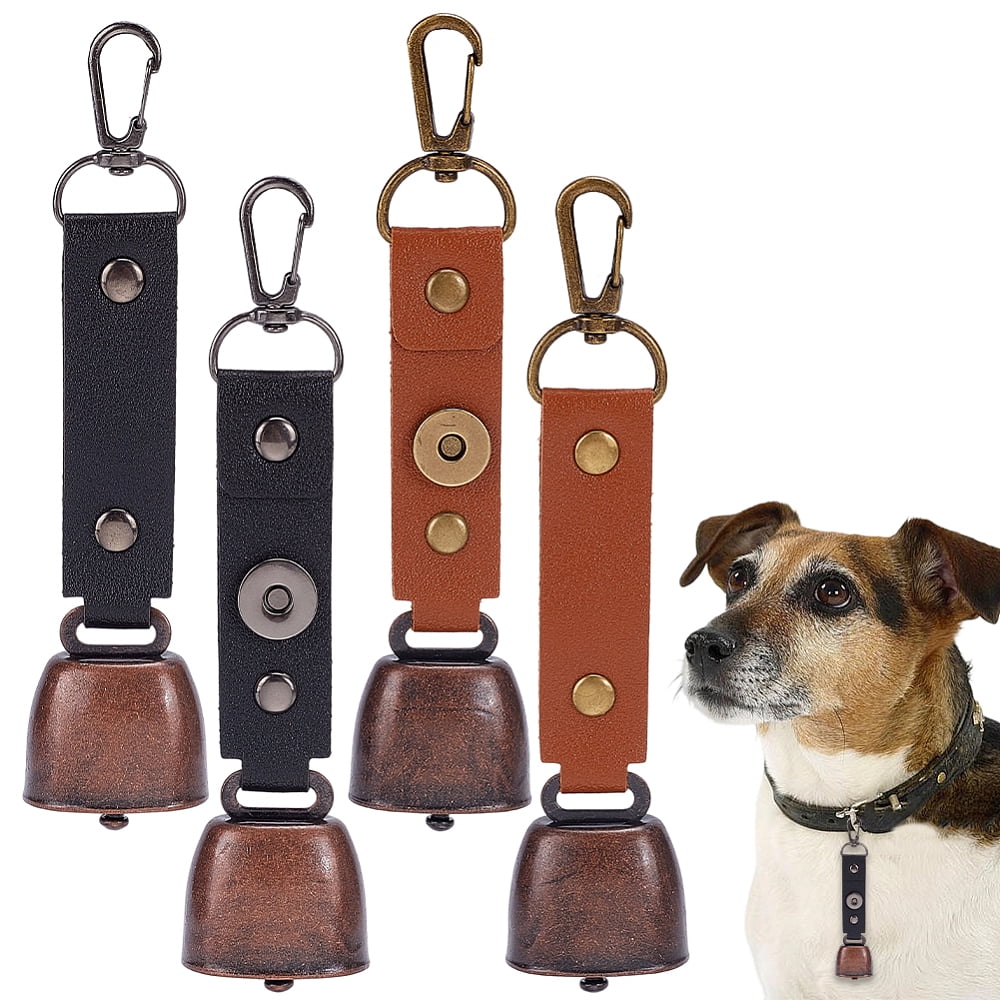 2 Colors 4PCS PU Leather Bear Bells Set Loud Hiking Bells Pendant ...