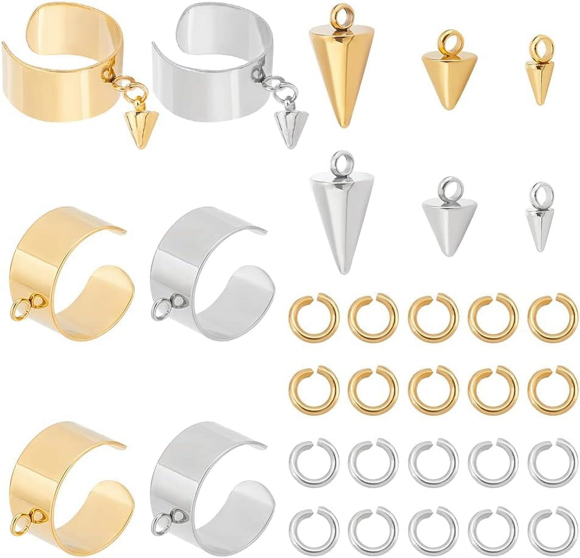 2 Colors 6 1/2 DIY Cuff Ring Making Kit Including 6Pcs Stainless Steel ...