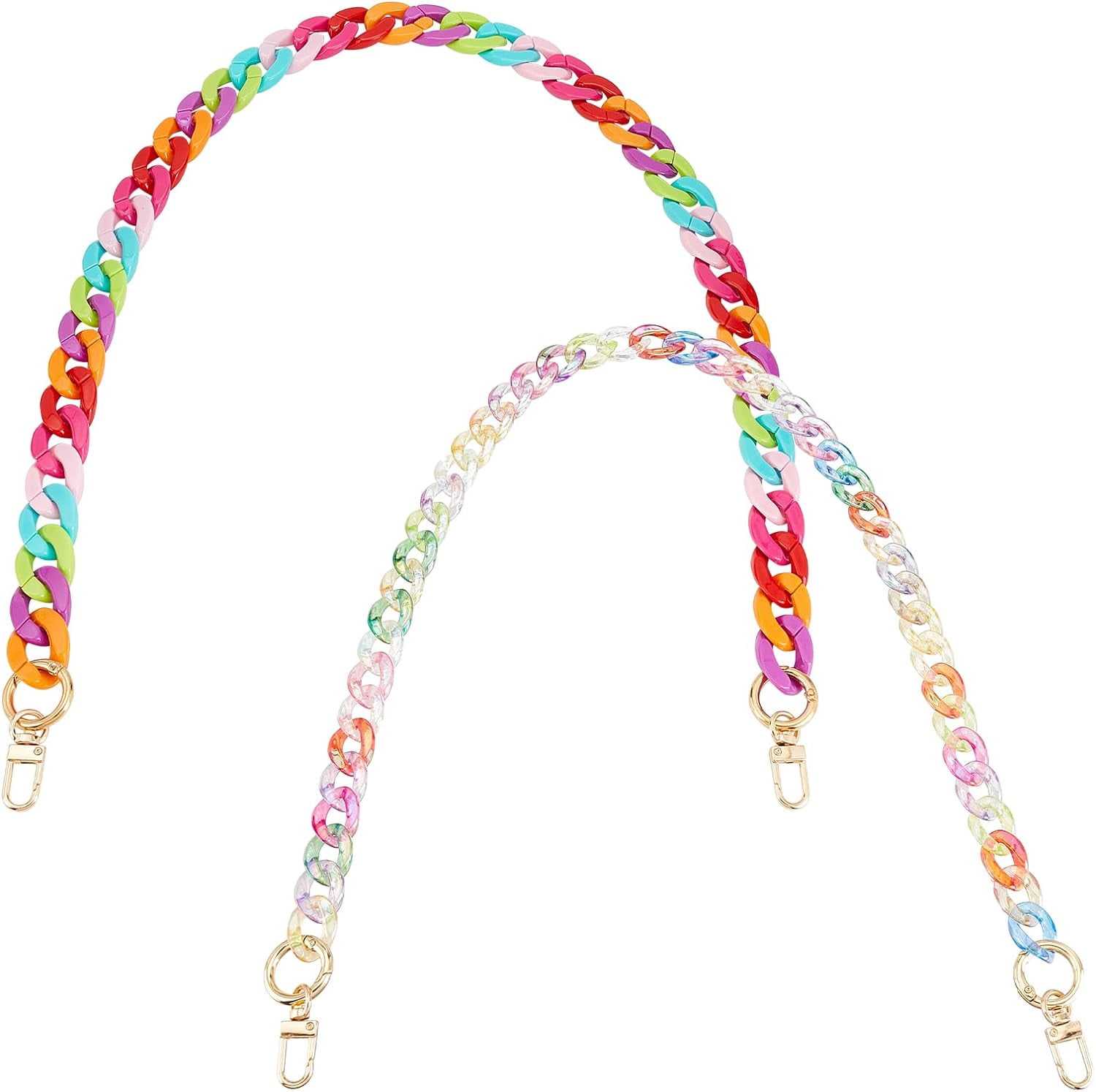 2 Colors Acrylic Purse Chain Handle Colorful Resin Purse Bag Handles ...