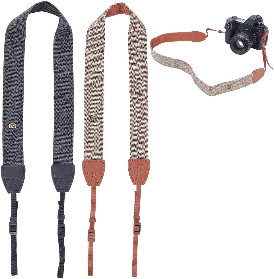 2 Colors Adjustable Camera Shoulder Straps 43-45 Inch Soft Camera Neck ...