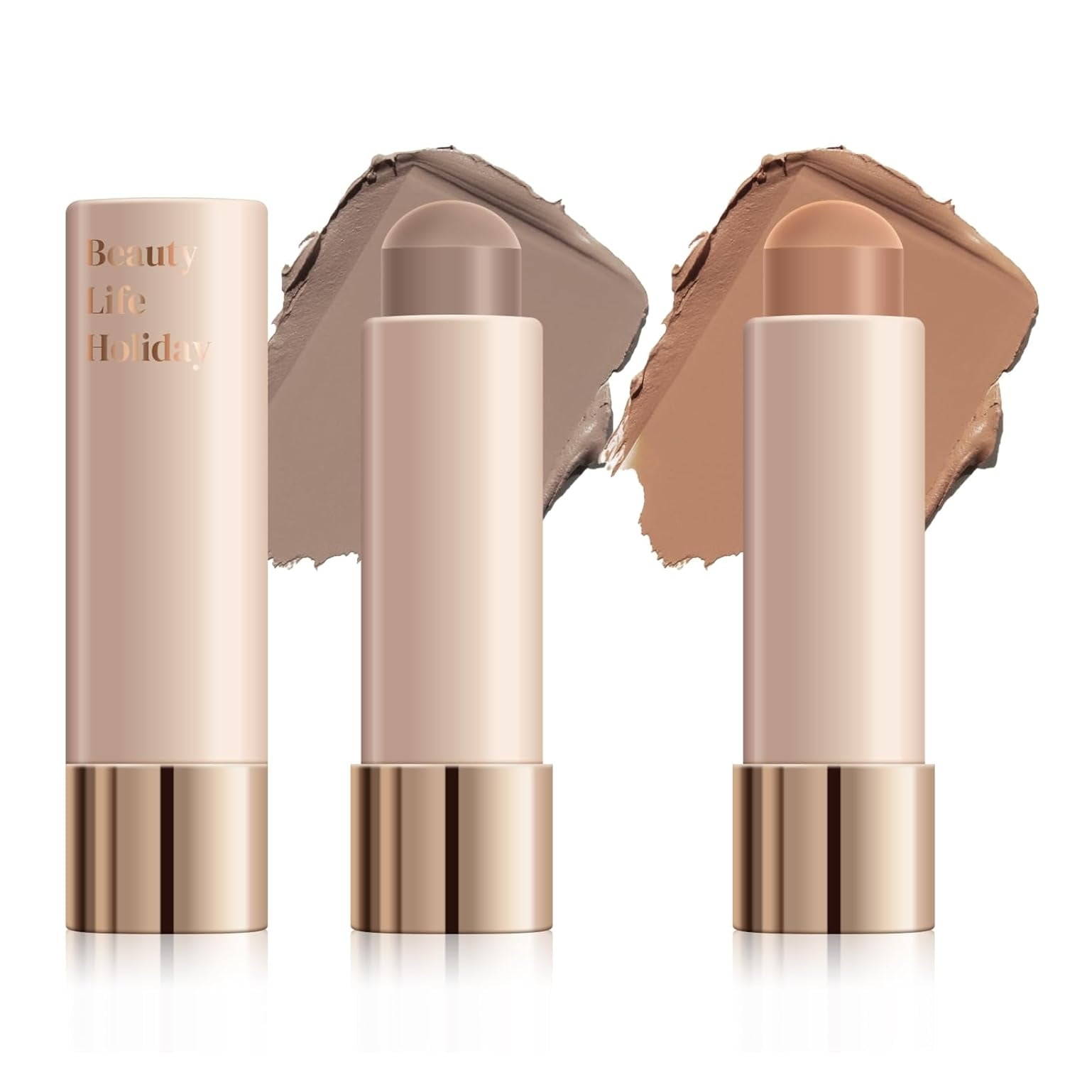 2 Colors Contour Stick, Natural Matte Cream Contour, Lightweight Non ...