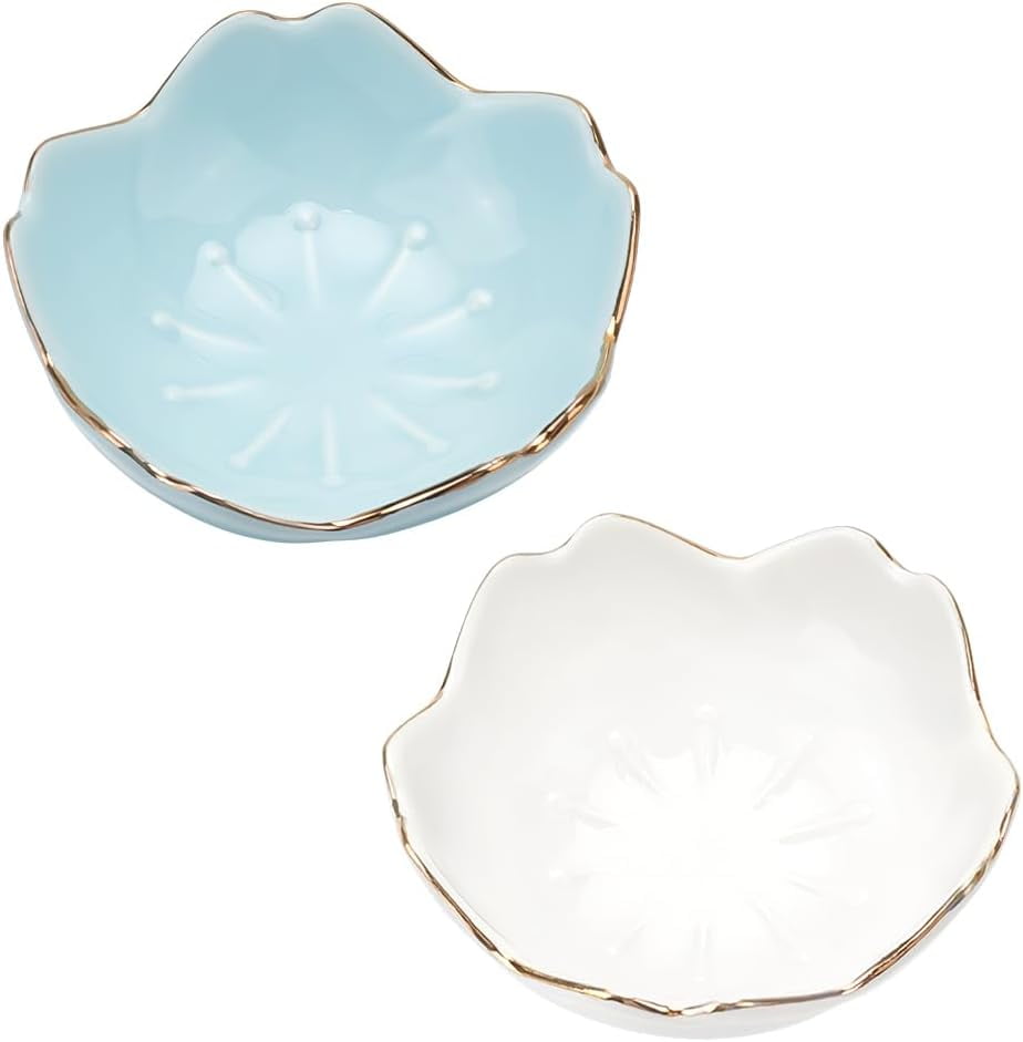 2 Colors Flower Ceramic Ink Plate Porcelain Ink Dish Painting Brush ...