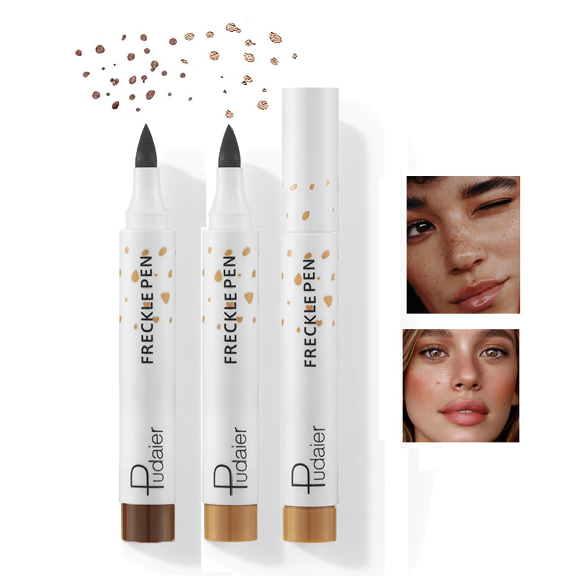 2 Colors Freckle Pen, Lifelike Freckle Makeup Pen Freckle Color ...