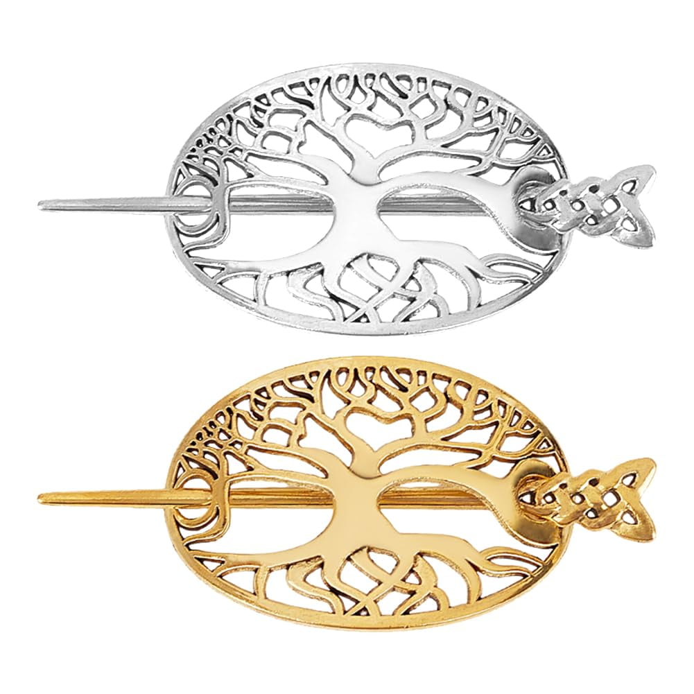 2 Colors Hair Clips Celtic Knot Hair Pin Barrettes Tree Of Life Hair ...